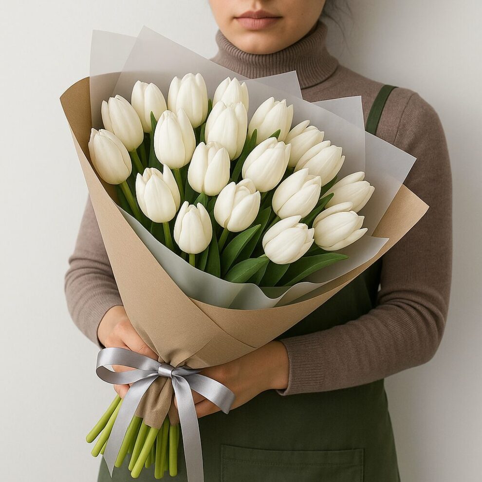 Osta Kimp valged tulbid 25 — lillede kohaletoimetamine Tallinnas - ROSES.EE